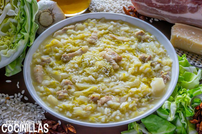 Receta de arroz con repollo al estilo napolitano (riso e verza)