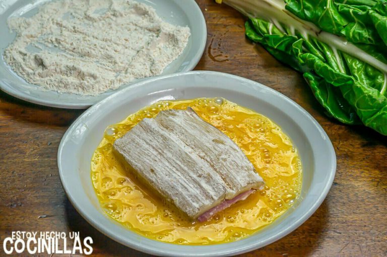 Receta de pencas de acelgas rellenas de jamón y queso